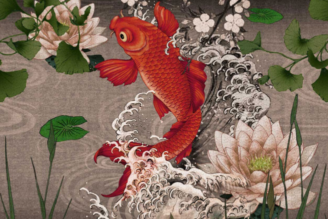 Koi Art Wallpaper Harmony Of Nine 9 Koi Fish Painting Oil And Canvas