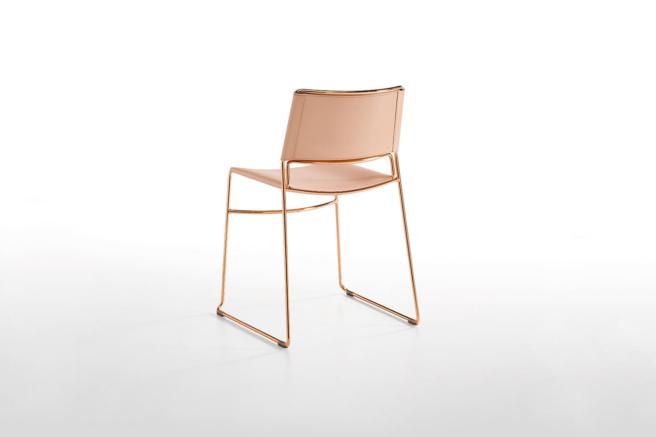 Slim Hard Leather Dining Chair by Midj | room service 360°
