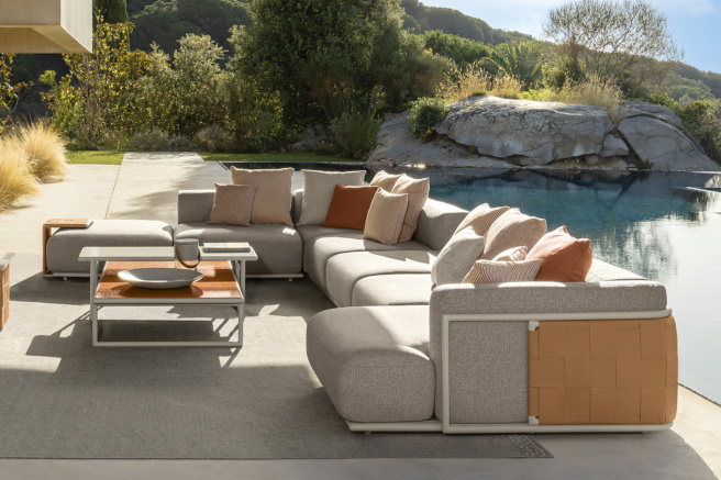 Tresse J-Shape Sectional Sofa Comp. A by Talenti | room service 360°