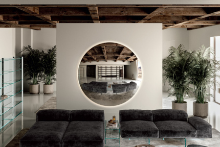 Italian Contemporary Mirrors Italian Modern Red And Clear Glass