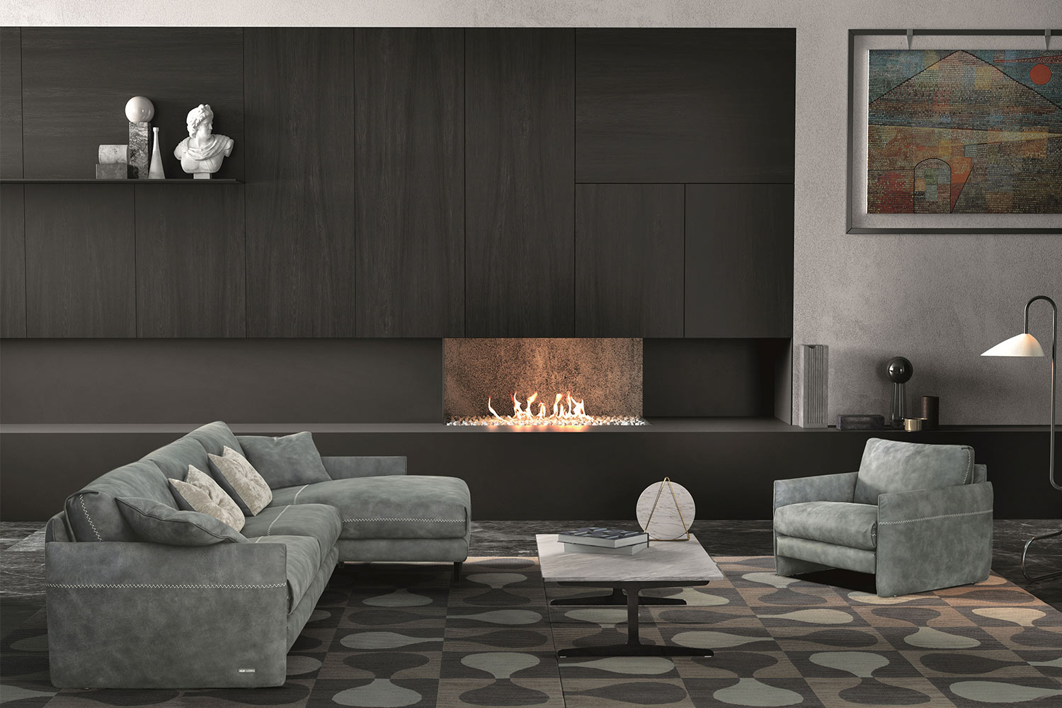 Mood Sectional Sofa with Chaise by Gamma Arredamenti • room service 360°
