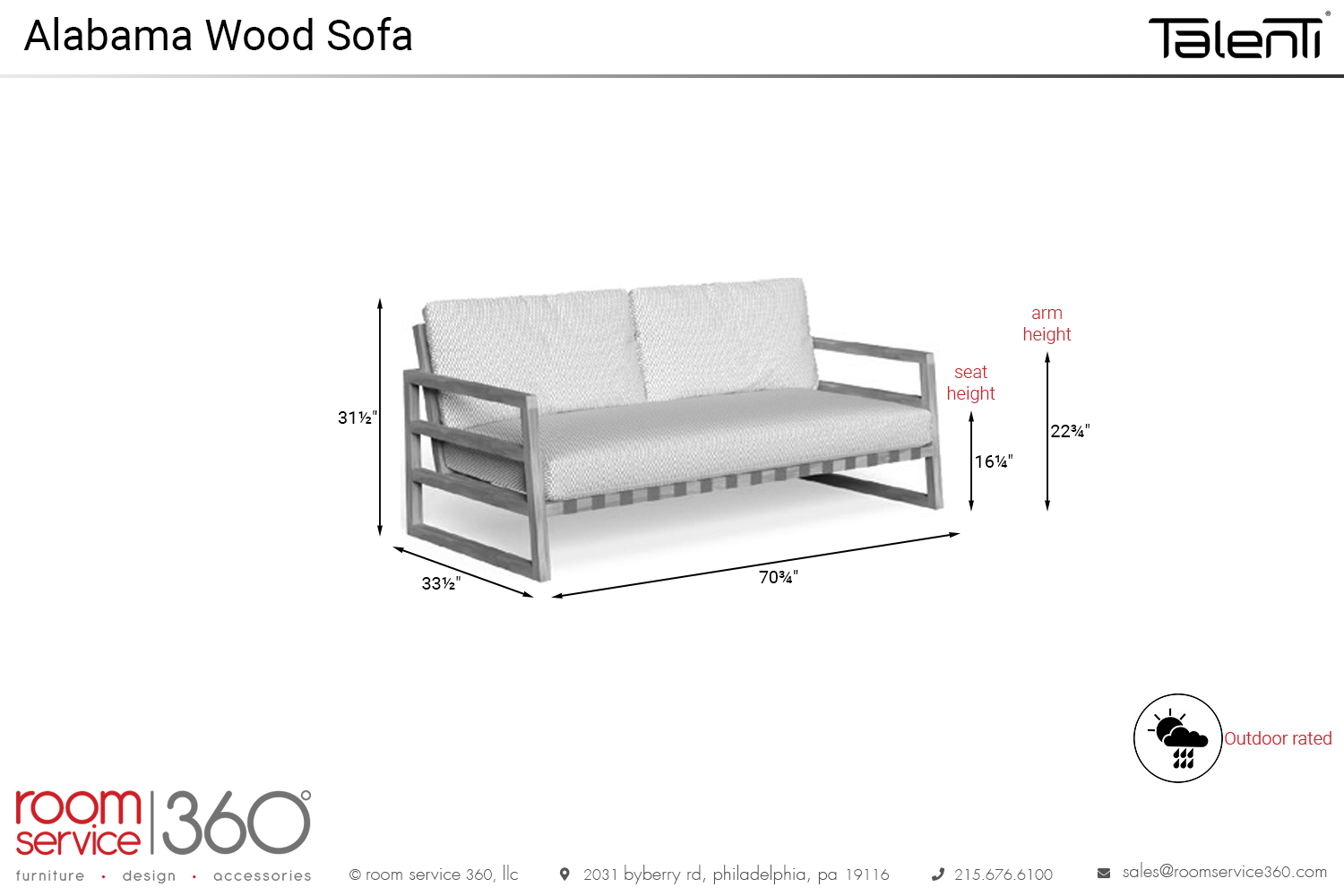 Alabama Wood Sofa by Talenti | room service 360°