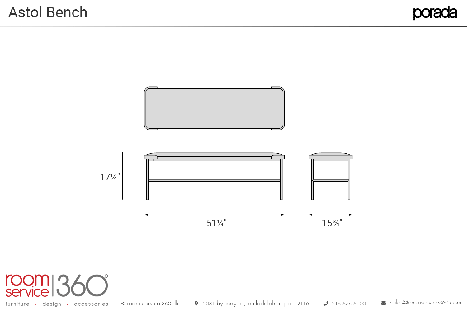 Astol Bench by Porada • room service 360°
