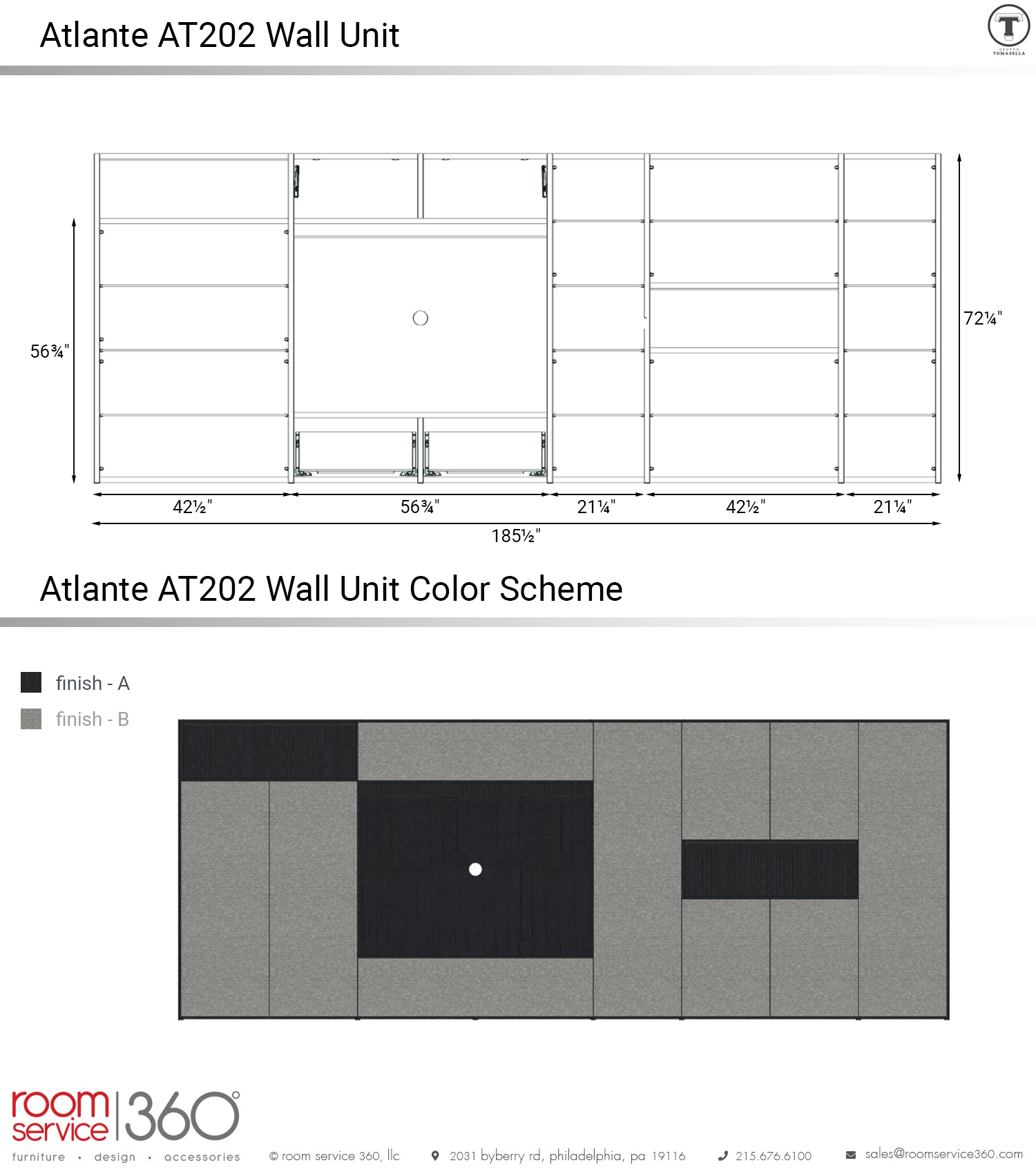 Atlante AT202 Wall Unit by Tomasella | room service 360°