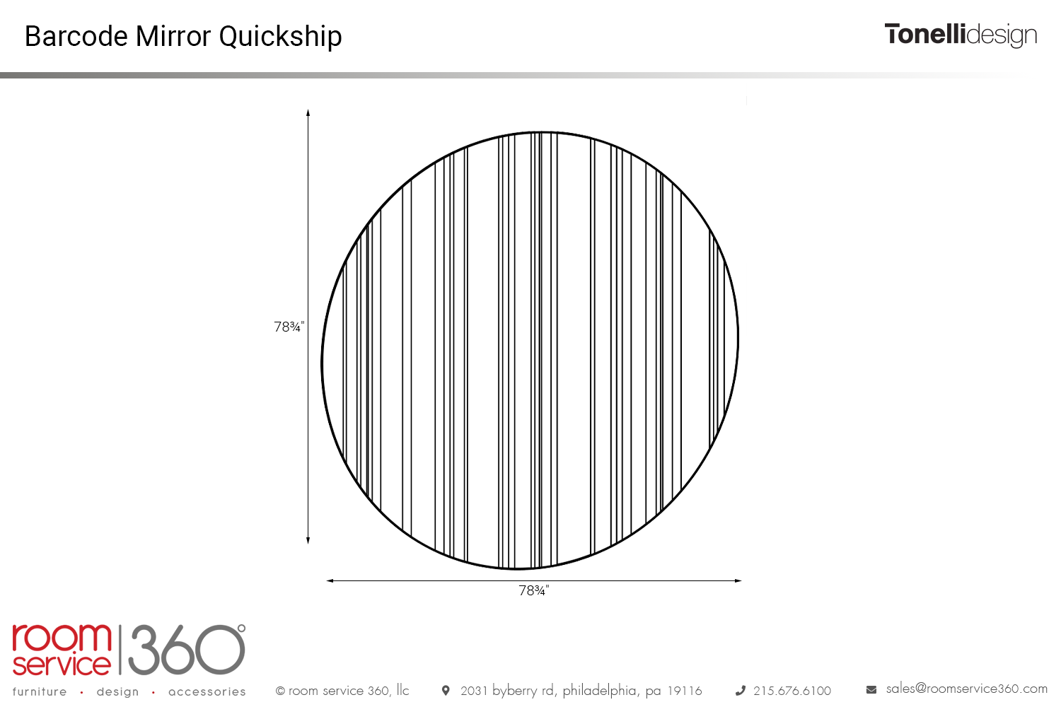 Barcode Mirror Quickship by Tonelli | room service 360°