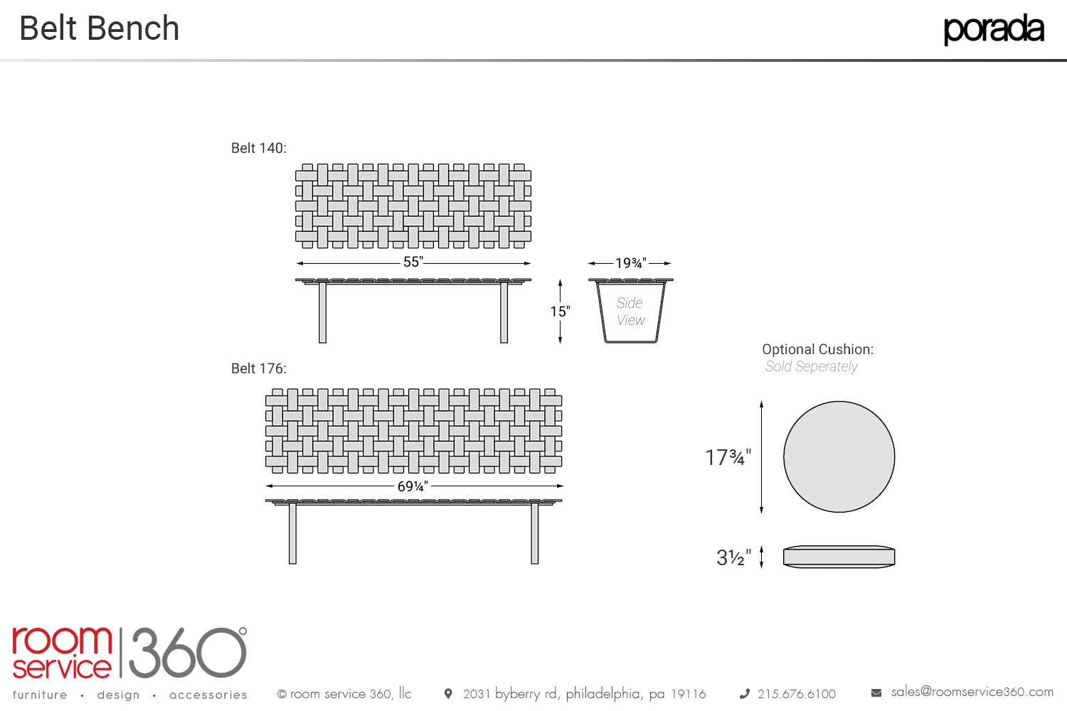 Belt Bench by Porada • room service 360°