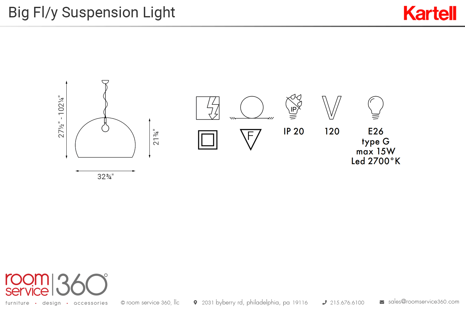 Big Fl/y Suspension Light by Kartell • room service 360°
