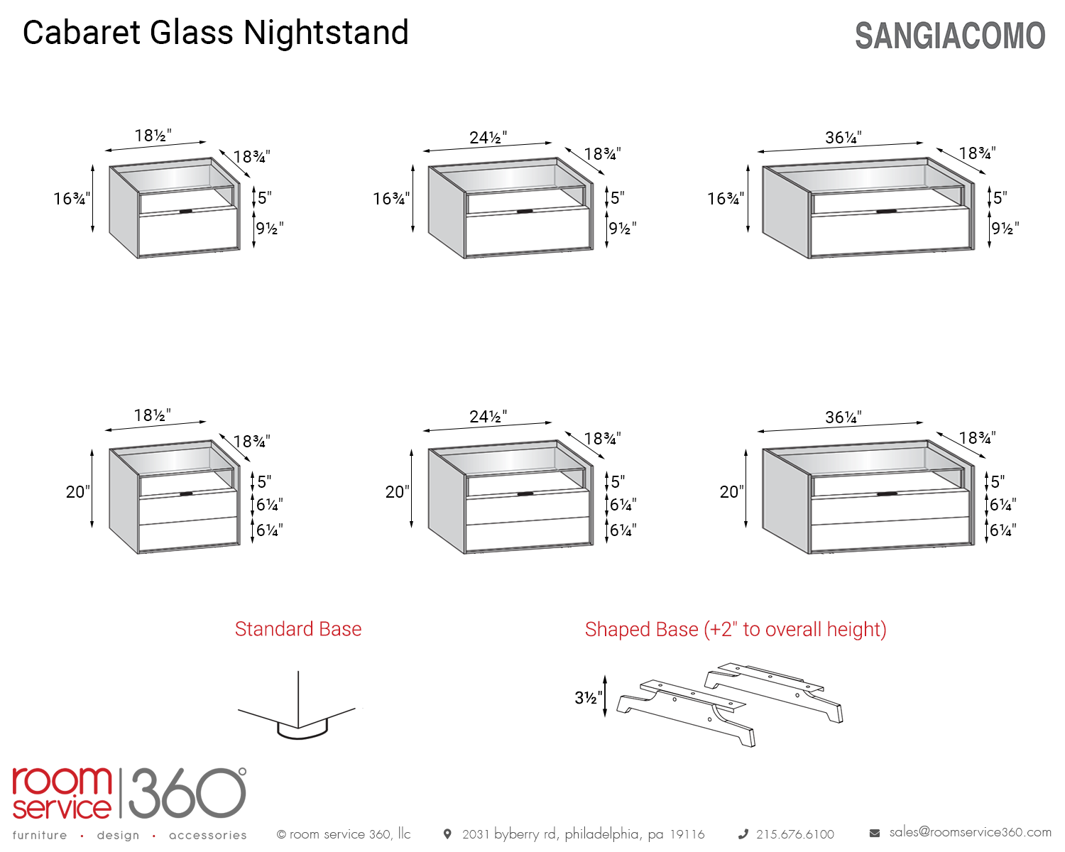 Cabaret Glass Nightstand by San Giacomo | room service 360°