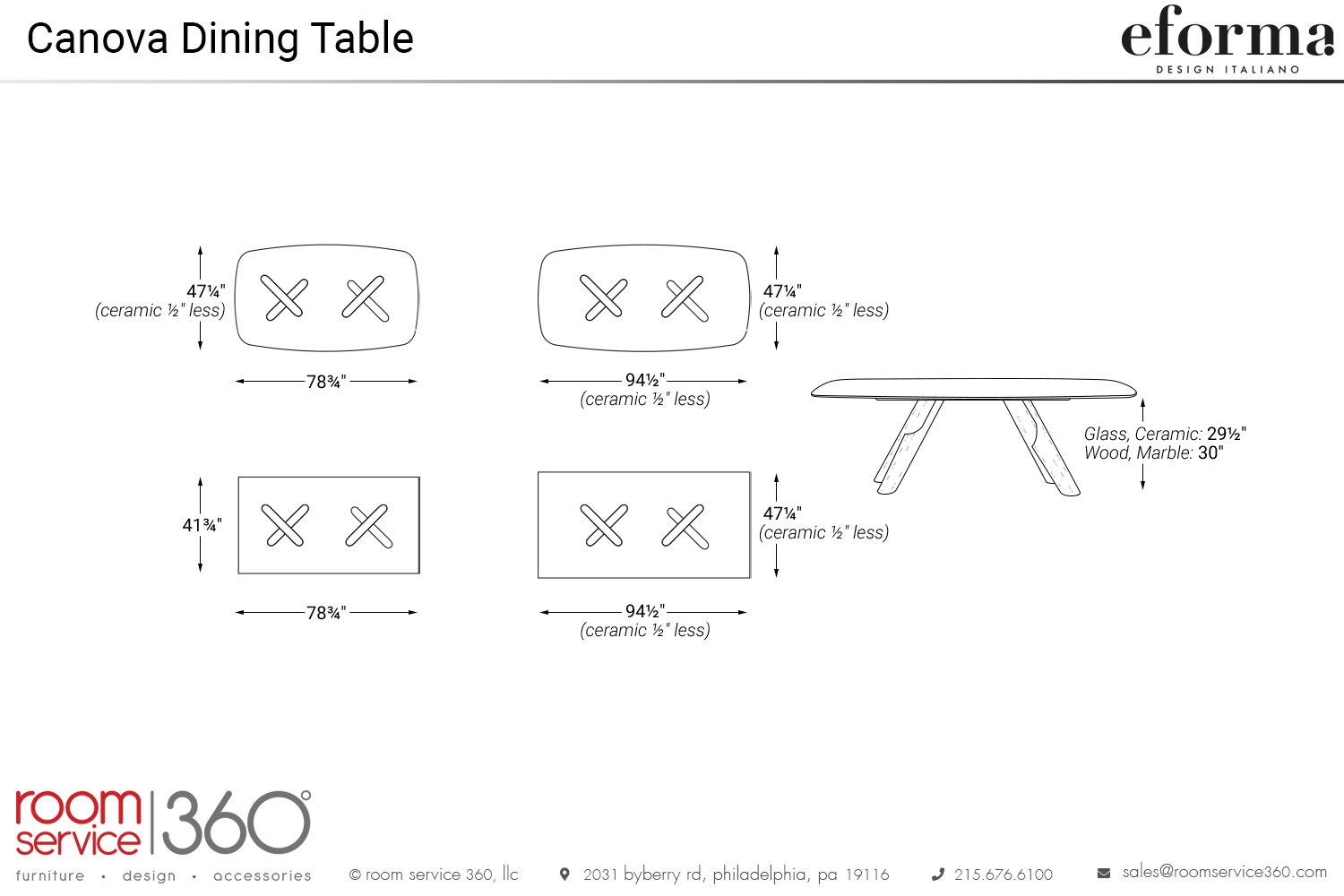 Canova Dining Table by Eforma | room service 360°