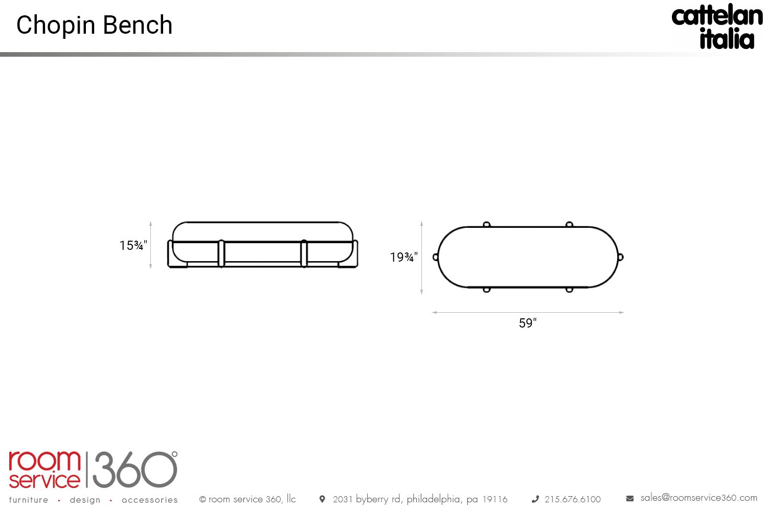 Chopin Bench by Cattelan Italia • room service 360°
