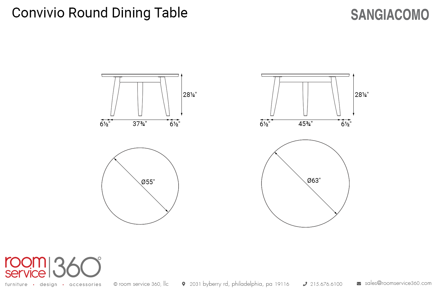 Convivio Round Dining Table by San Giacomo | room service 360°