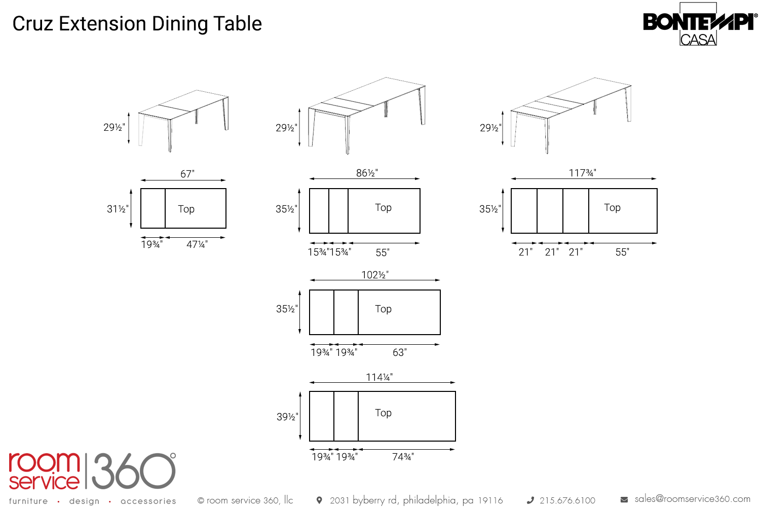 Cruz Extension Dining Table by Bontempi Casa • room service 360°