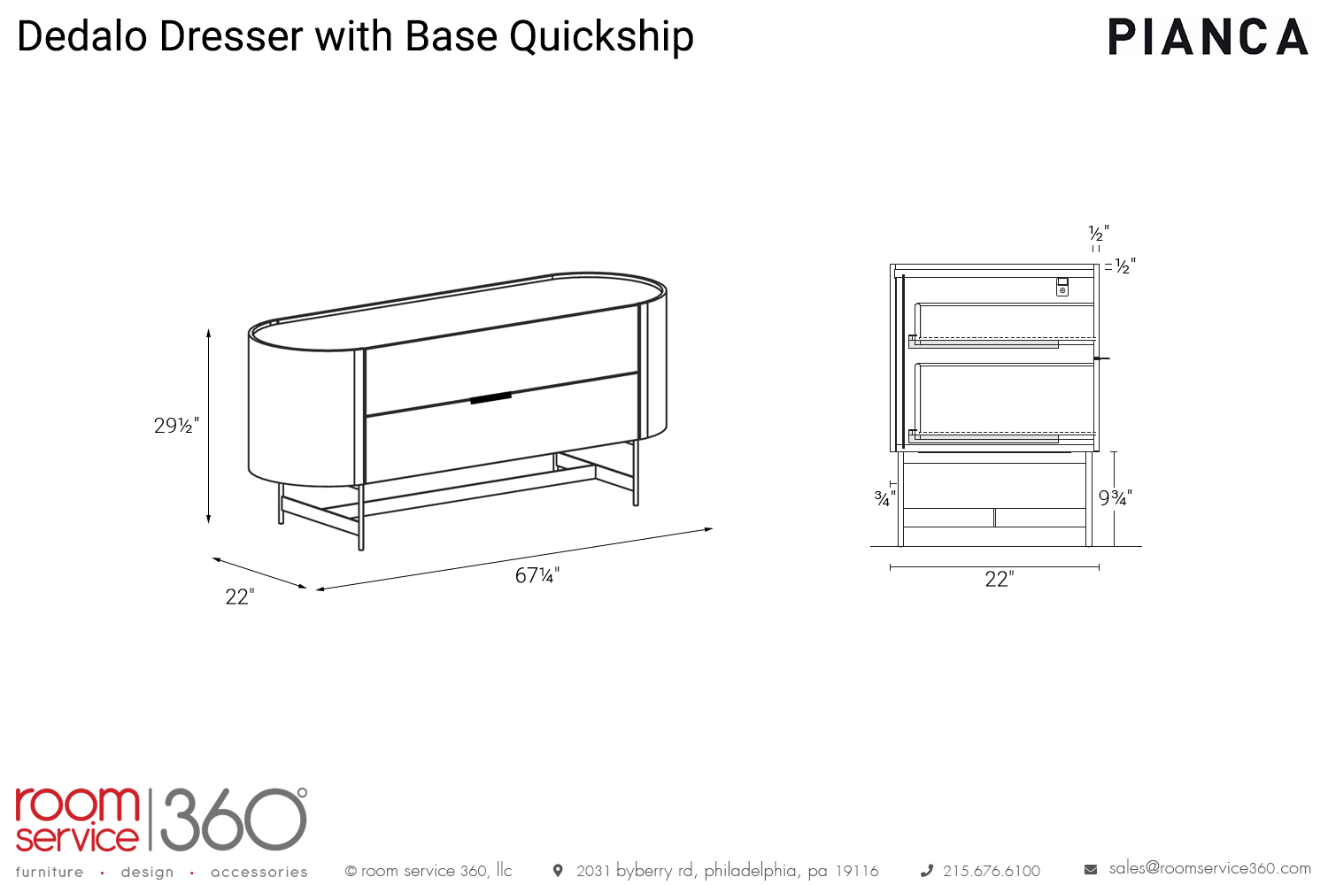 Dedalo Dresser with Base Quickship by Pianca | room service 360°