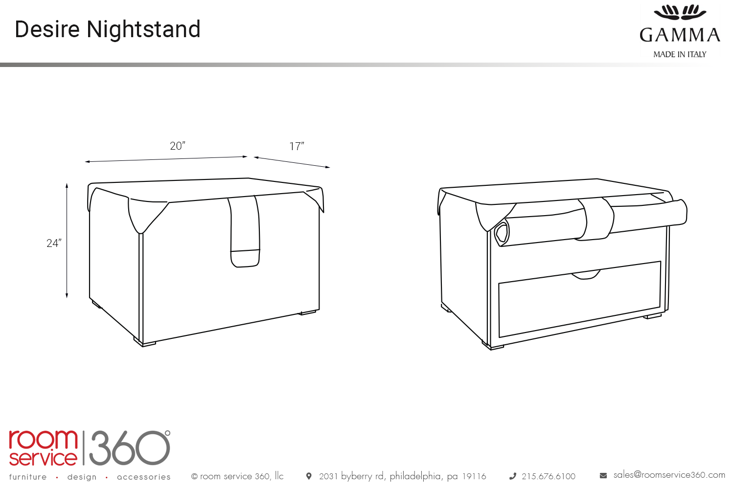 Desire Nightstand by Gamma Arredamenti | room service 360°