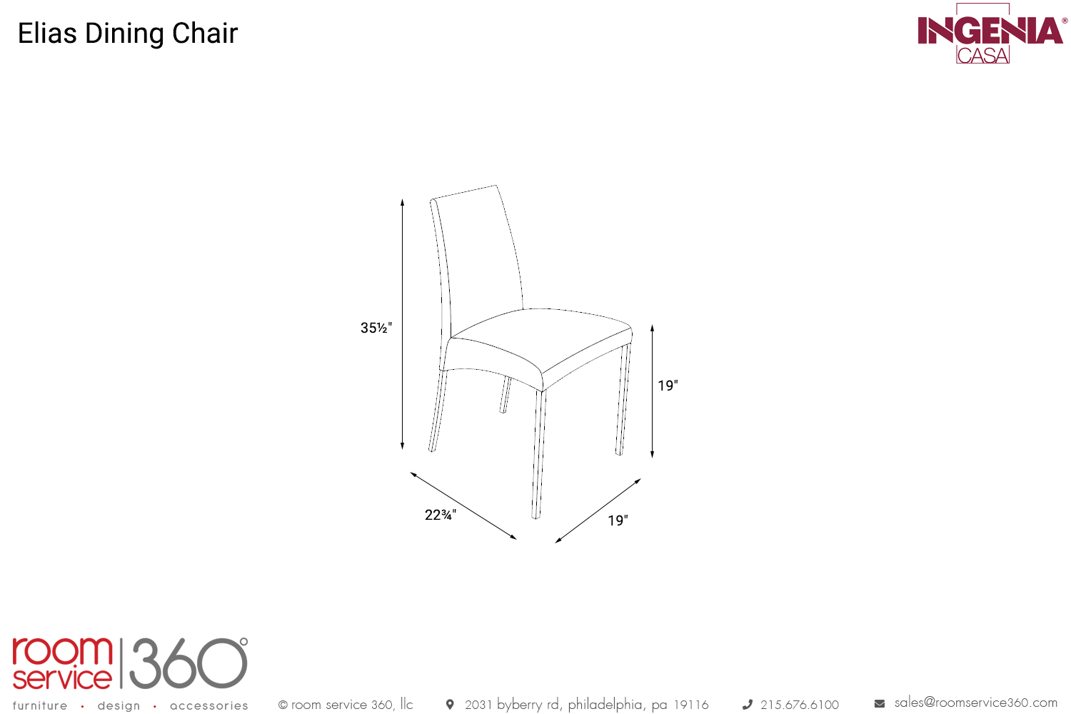 Elias Dining Chair by Ingenia Casa • room service 360°