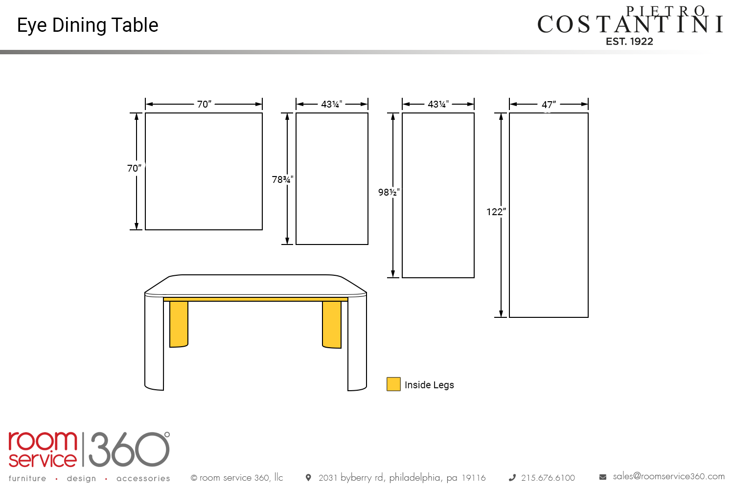 Eye Dining Table by Costantini Pietro • room service 360°