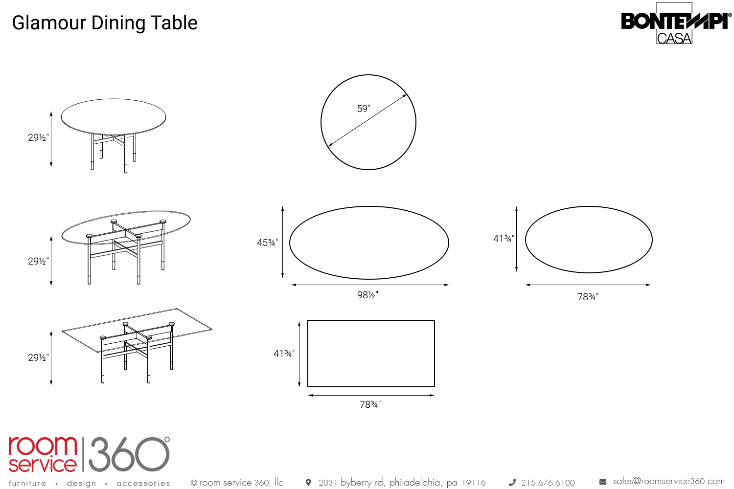 Glamour Dining Table by Bontempi Casa • room service 360°