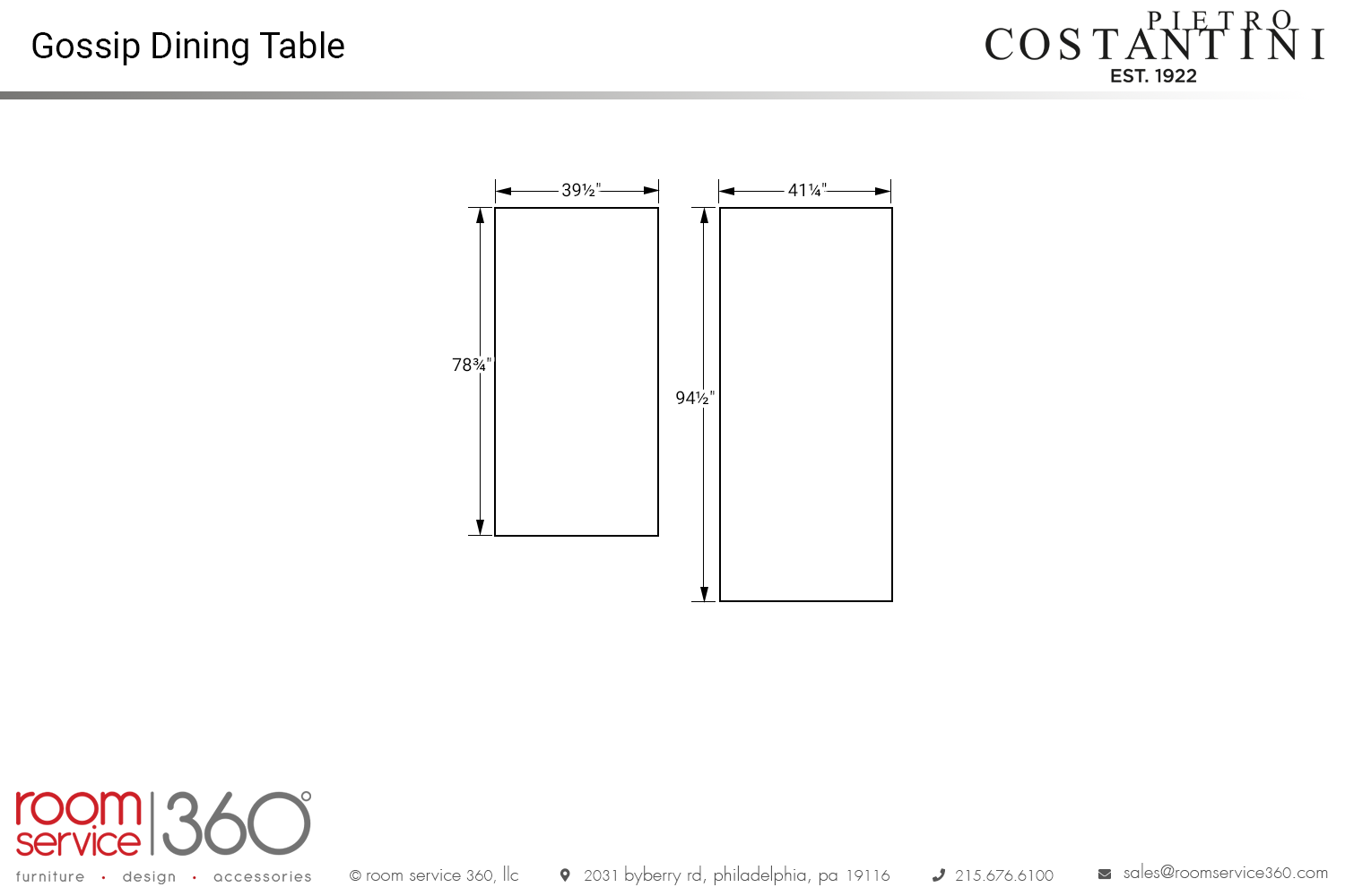 Gossip Dining Table by Costantini Pietro • room service 360°