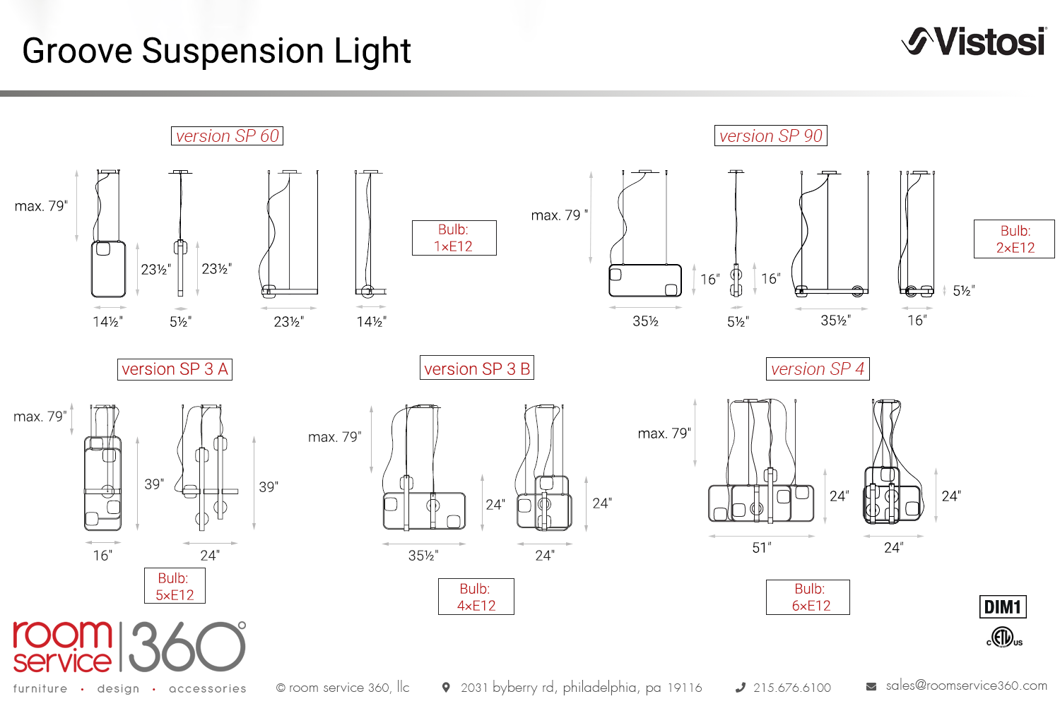 Groove Suspension Light by Vistosi Lighting | room service 360°