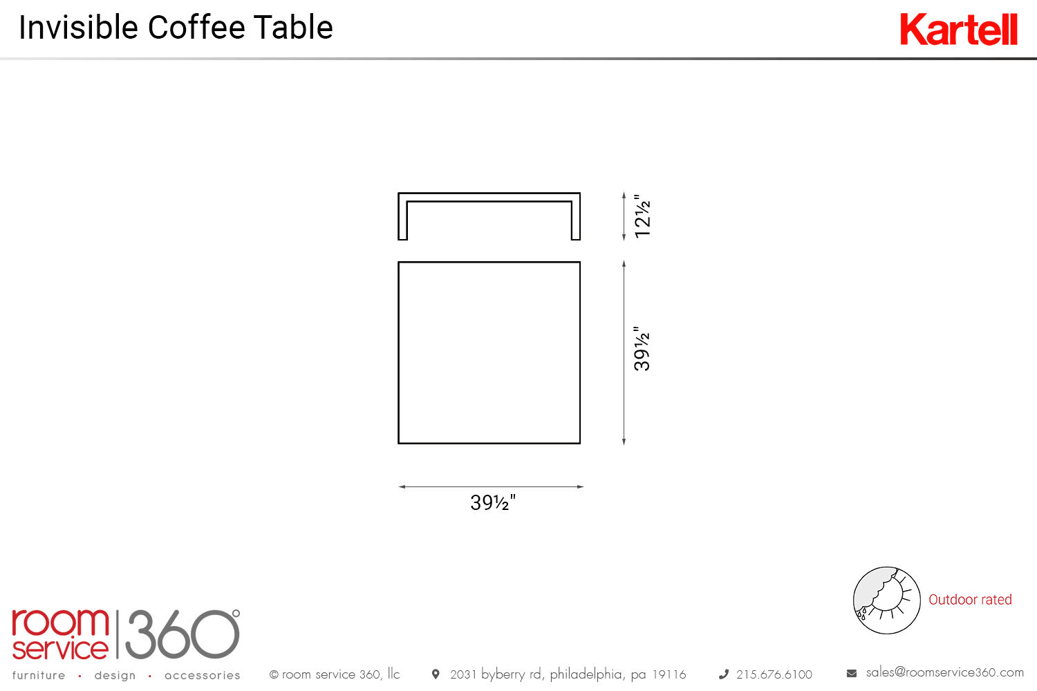 Invisible Coffee Table by Kartell | room service 360°