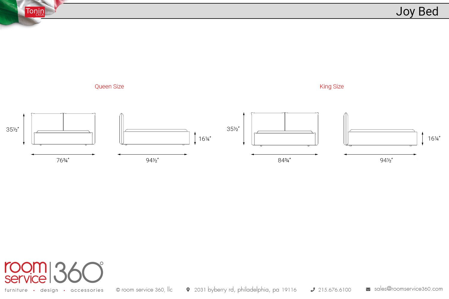 Joy Bed by Tonin Casa | room service 360°