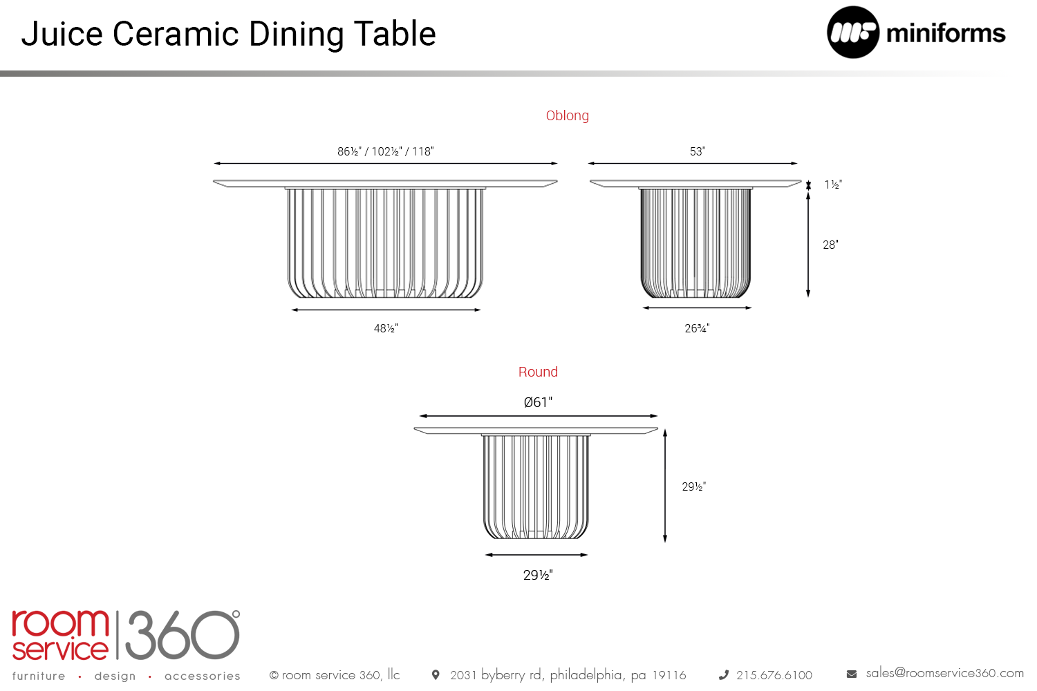 Juice Ceramic Dining Table by Miniforms • room service 360°
