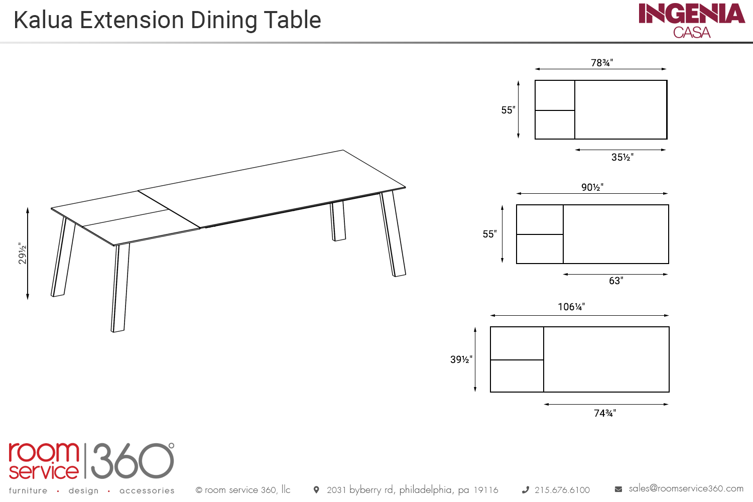 Kalua Extension Dining Table by Ingenia Casa | room service 360°