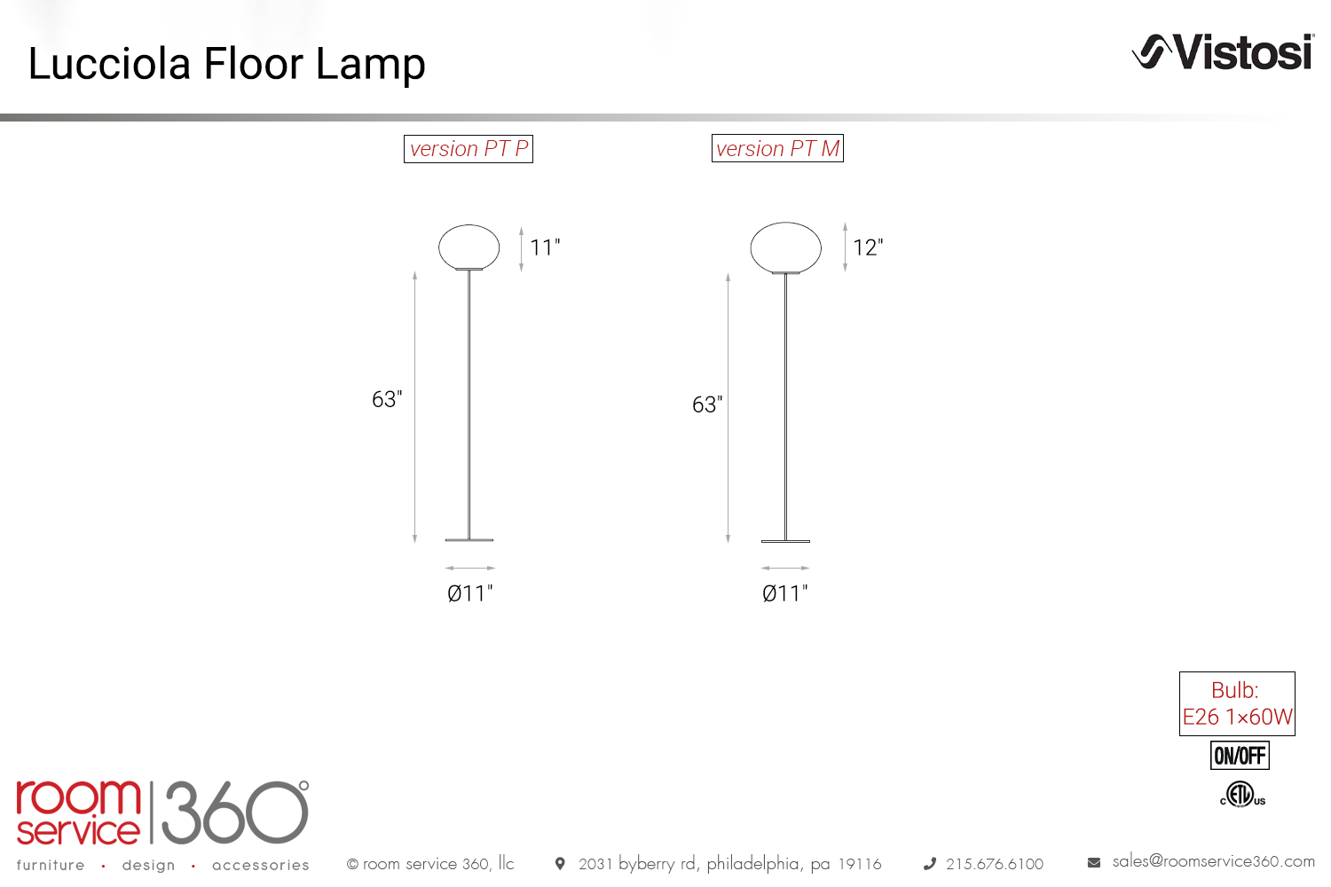 Lucciola Floor Lamp by Vistosi • room service 360°