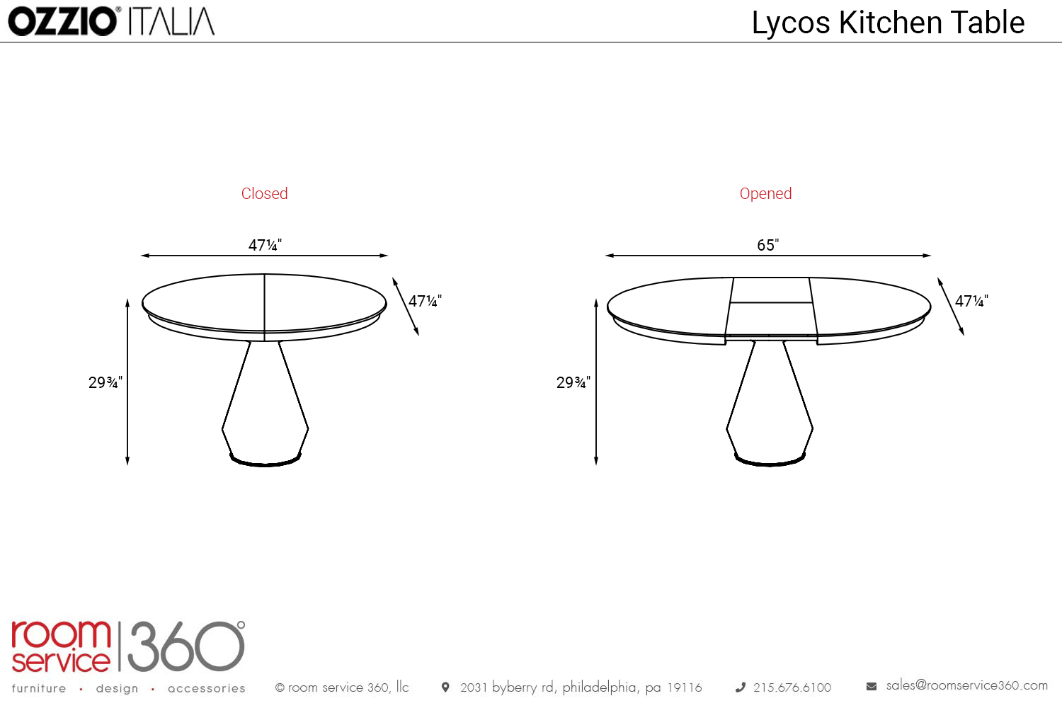 Lycos Kitchen Table by Ozzio Italia • room service 360°