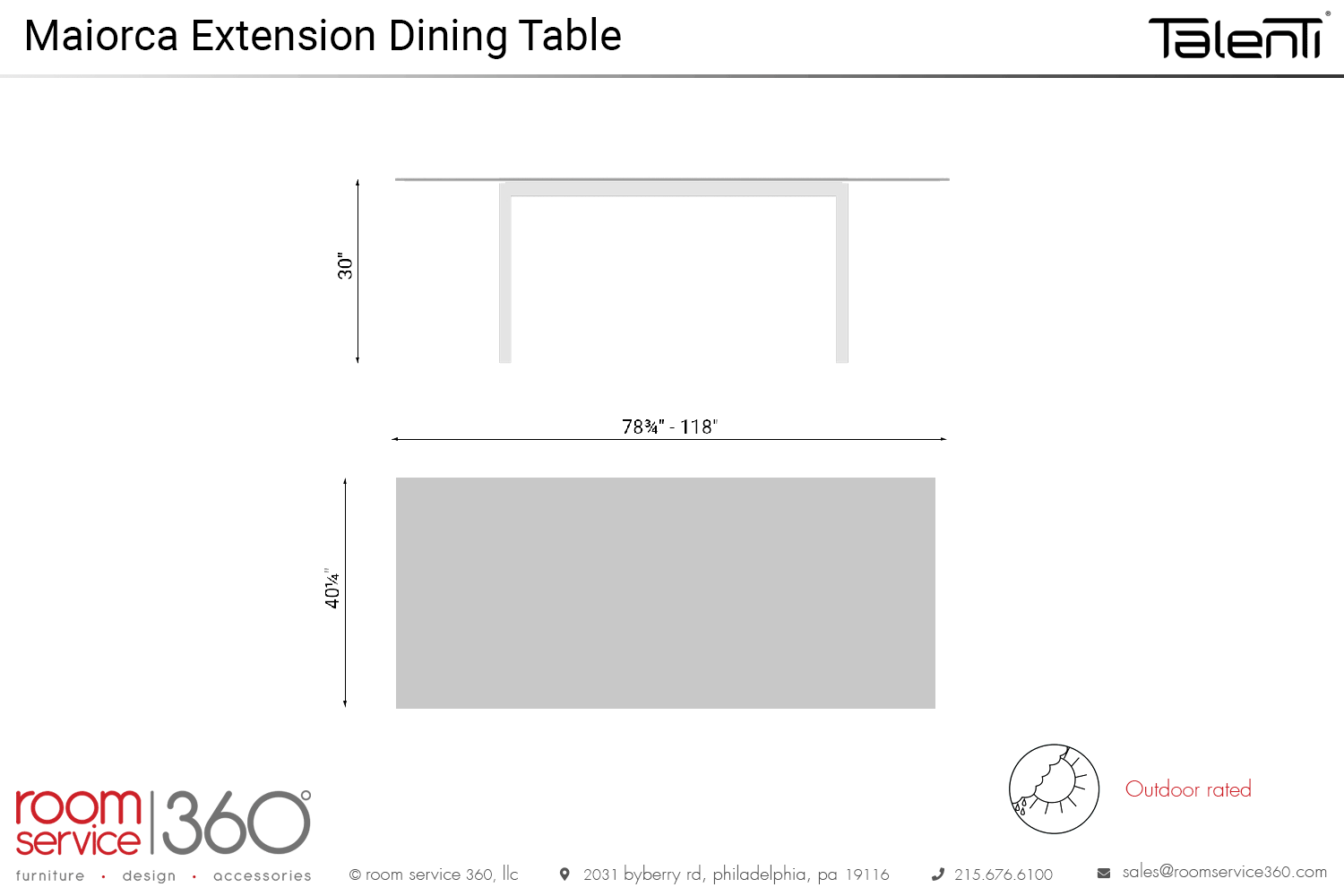 Maiorca Extension Dining Table by Talenti | room service 360°