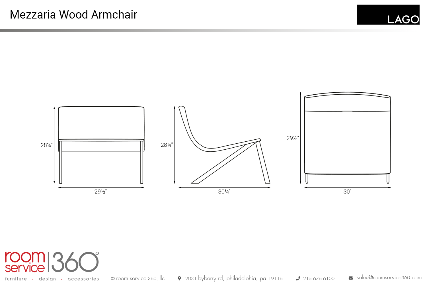 Mezzaria Wood Armchair by Lago | room service 360°