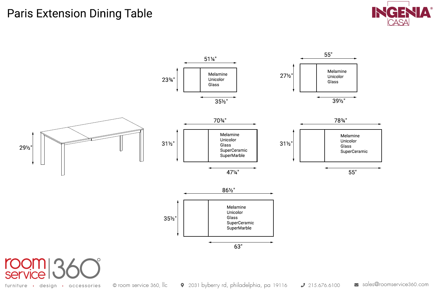 Paris Extension Dining Table by Ingenia Casa • room service 360°