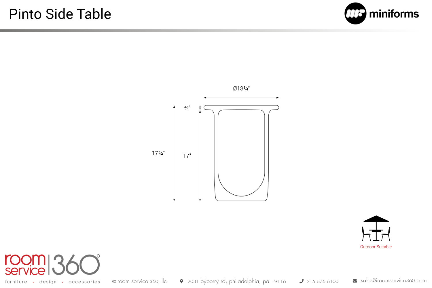 Pinto Side Table by Miniforms • room service 360°
