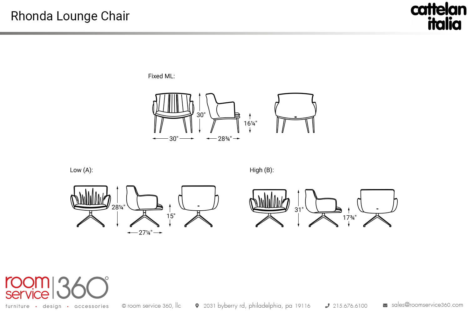 Rhonda Lounge Chair by Cattelan Italia • room service 360°