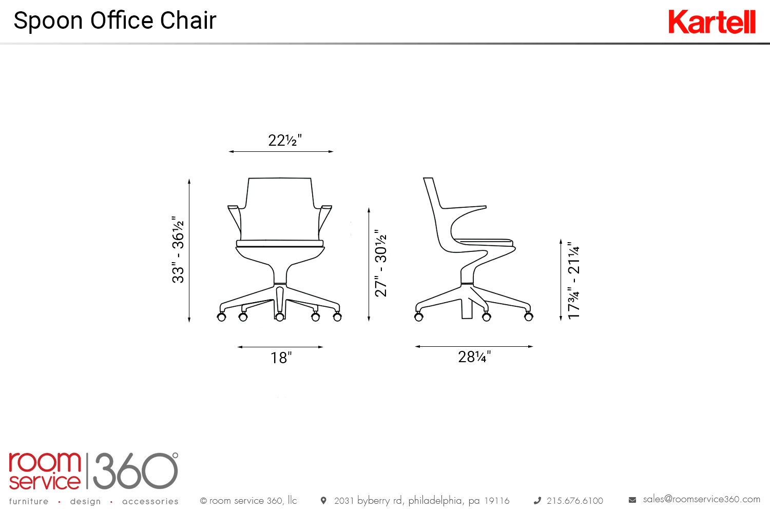 Spoon Office Chair by Kartell | room service 360°