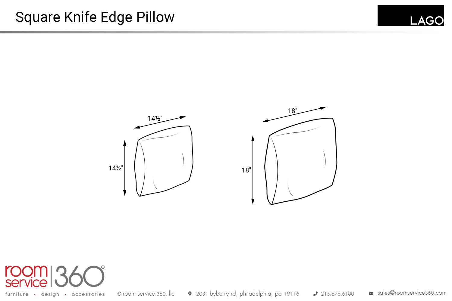 Square Knife Edge Pillow by Lago | room service 360°