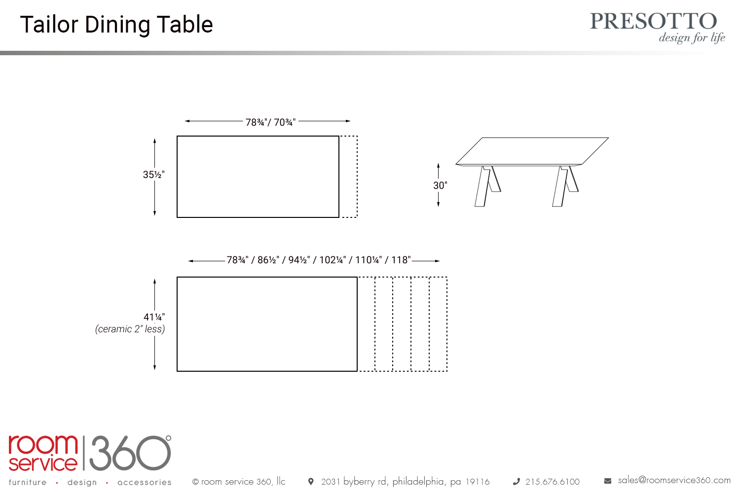 Tailor Dining Table by Presotto Italia | room service 360°