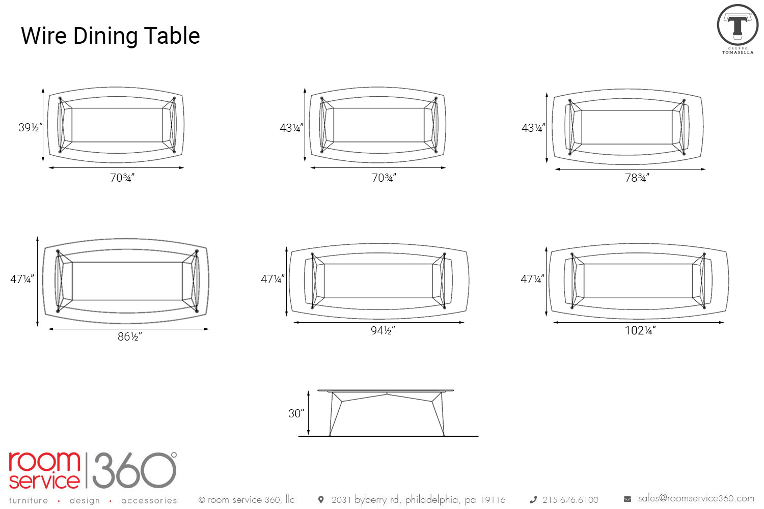 Wire Dining Table by Tomasella • room service 360°