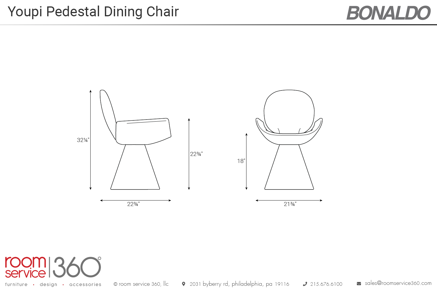 Youpi Pedestal Dining Chair by Bonaldo | room service 360°