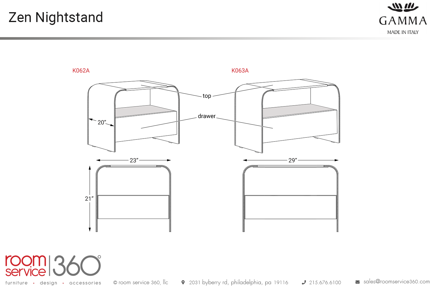 Zen Nightstand by Gamma Arredamenti | room service 360°