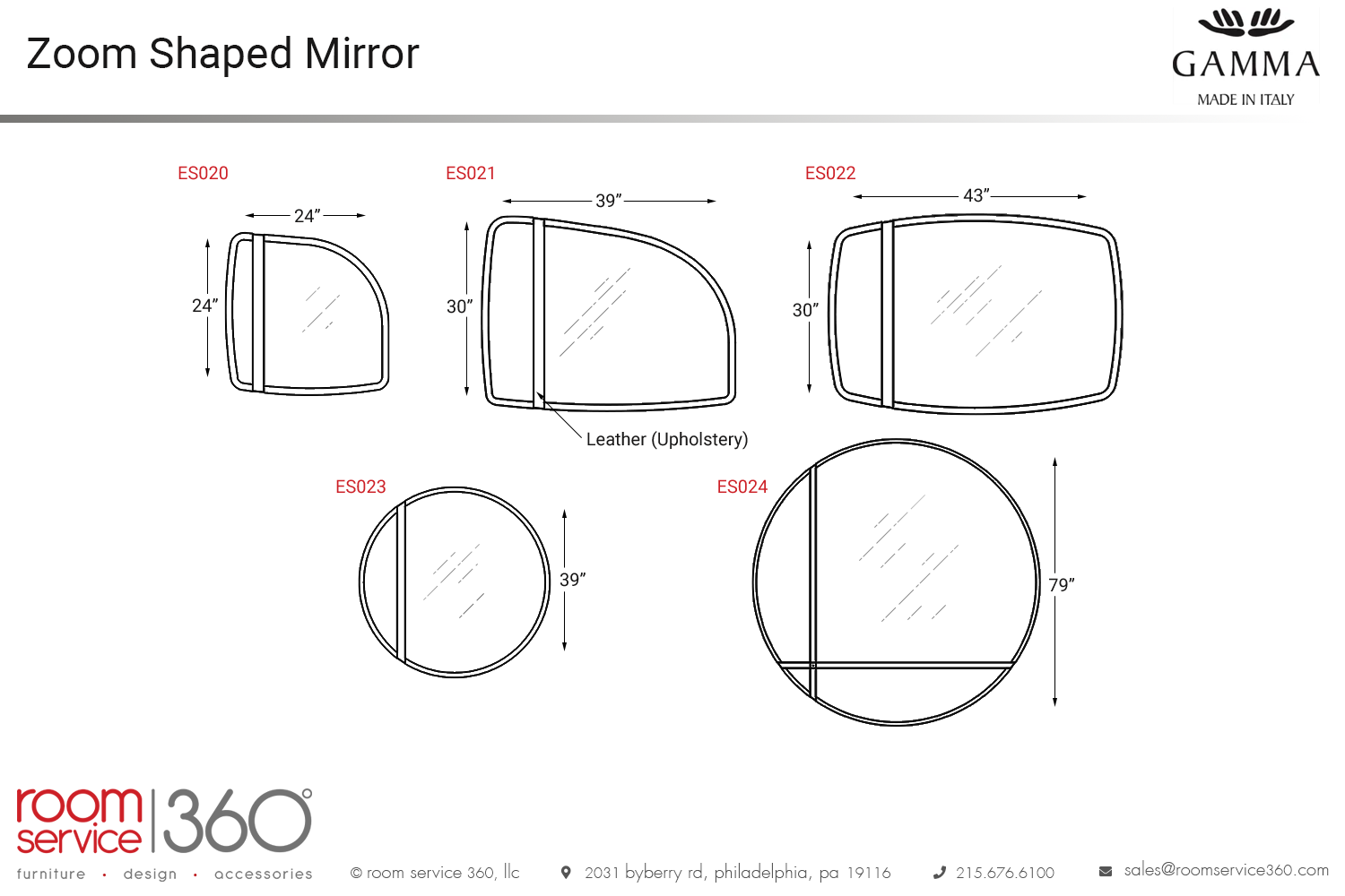 Zoom Shaped Mirror by Gamma Arredamenti • room service 360°