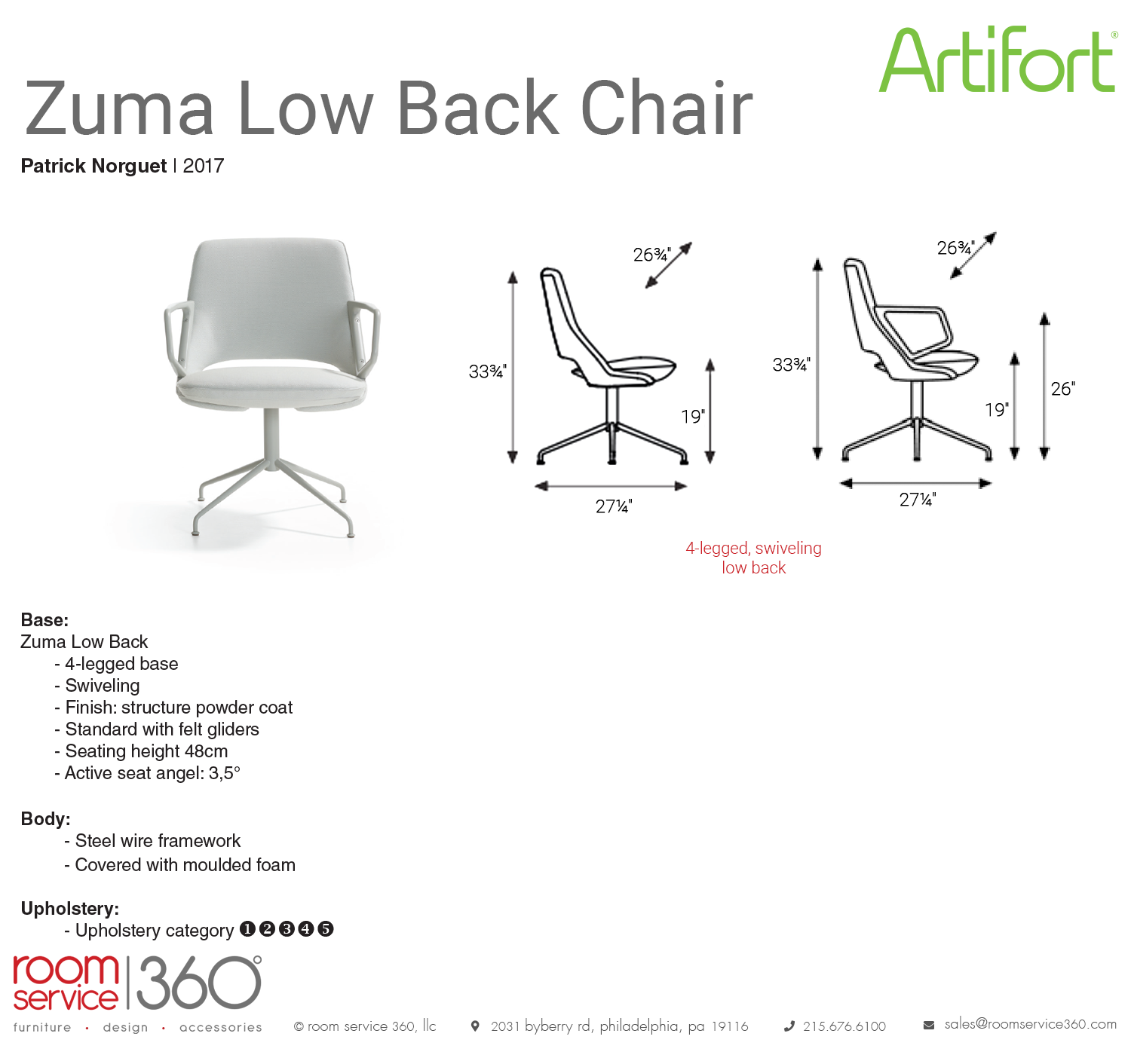 Zuma Low Back Chair by Artifort • room service 360°